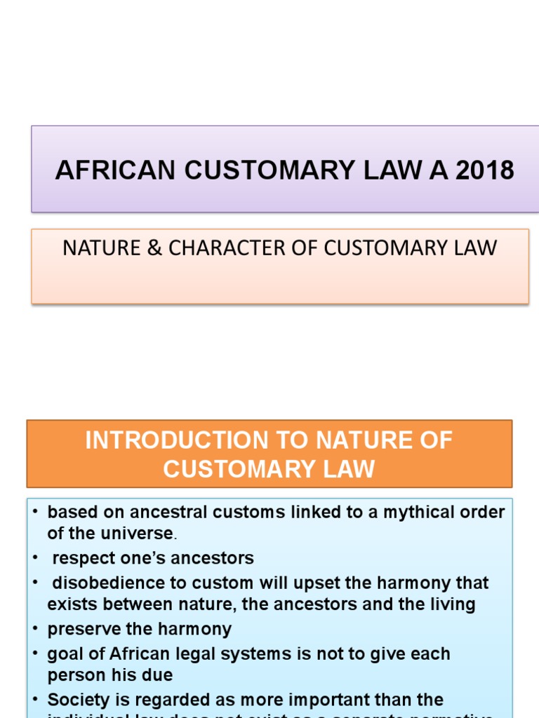 African Customary Law Slades 2022 | Download Free PDF | Case Law ...