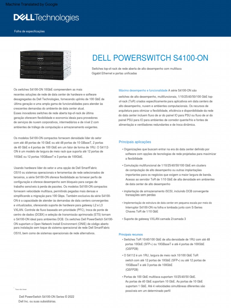 Dell Networking s4100 Series Spec Sheet 1 | Download grátis PDF | Rede ...