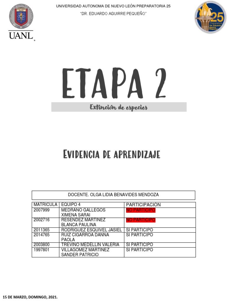 EQUIPO-4 EV2 ESyRS | PDF | Extinción | Especie en peligro
