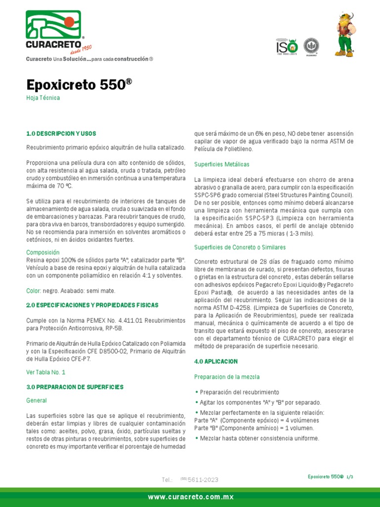 Epoxicreto 550 | PDF | Hormigón | Epoxy