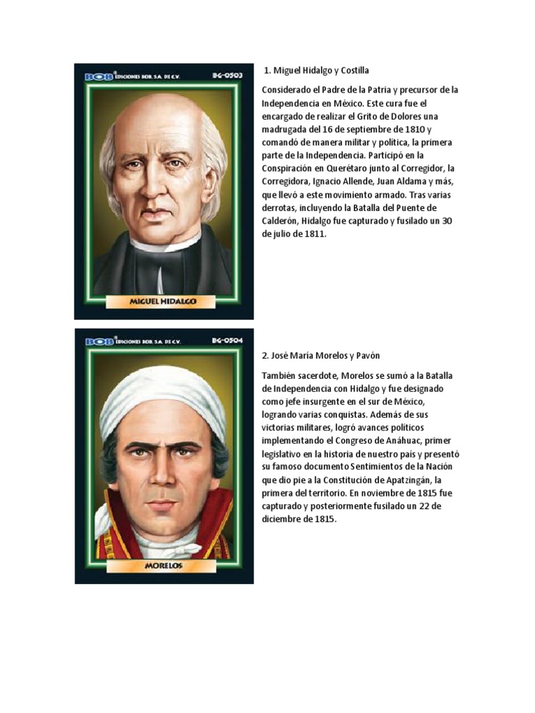 Personajes Independencia | PDF | México independiente | Conflictos del ...