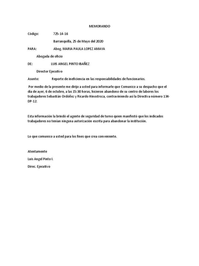 MEMORANDO | PDF | Gobierno