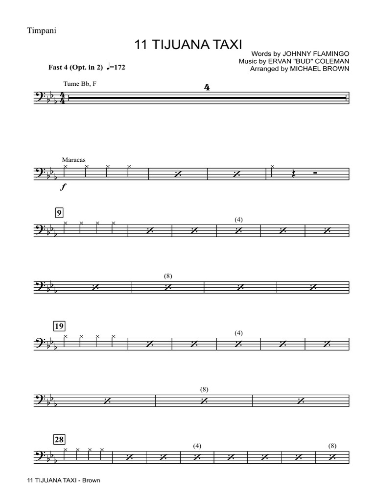 11 TIijuana Taxi - Brown Grade 2 - Timpani | PDF
