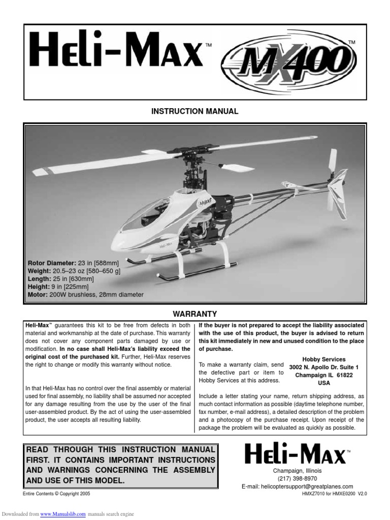 MX 400 | PDF | Helicopter Rotor | Helicopter