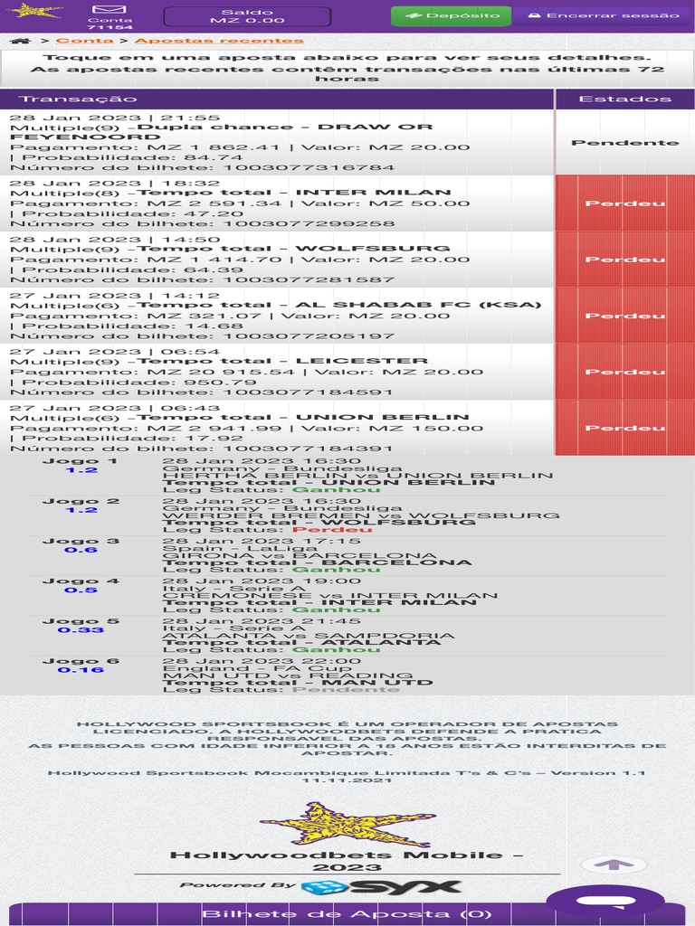 HTTPSM Hollywoodbets Co Mzaccountrecent-Bets | PDF | Times de futebol | Clubes de Futebol