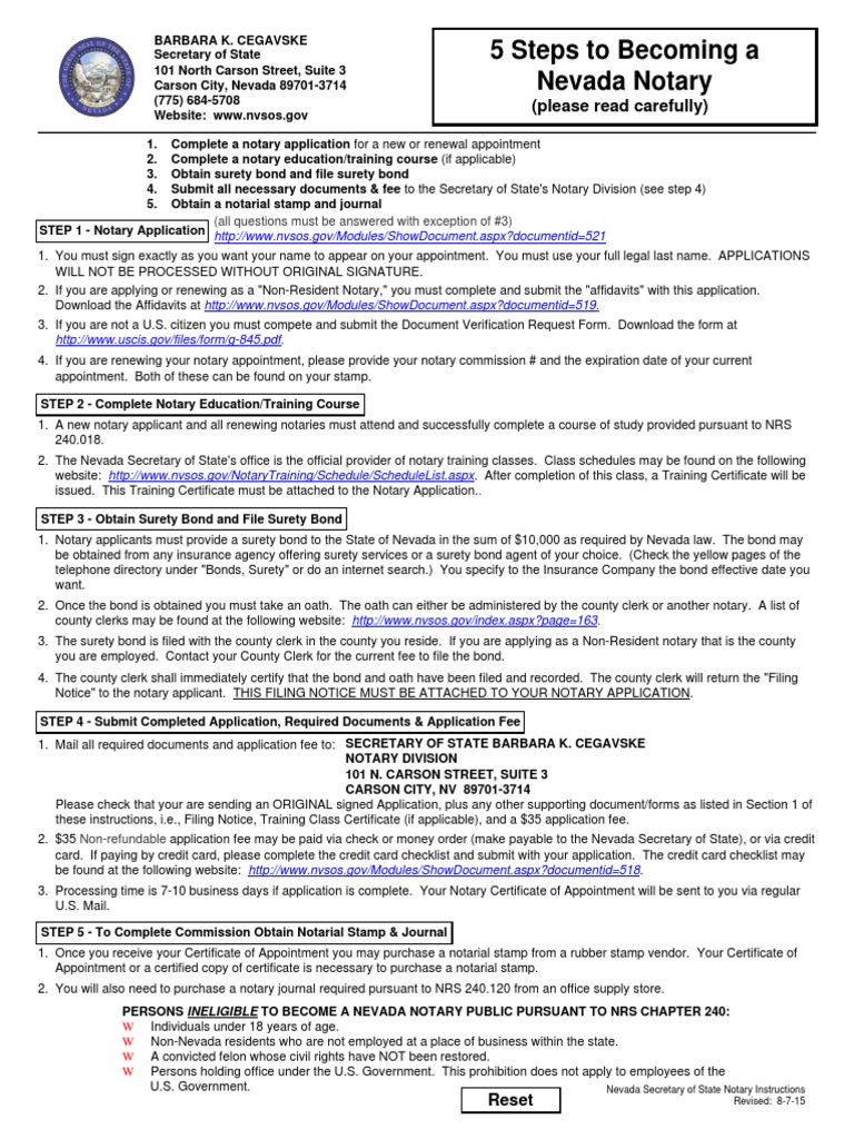 5 Steps to Becoming a Nevada Notary | PDF | Notary Public | Common Law