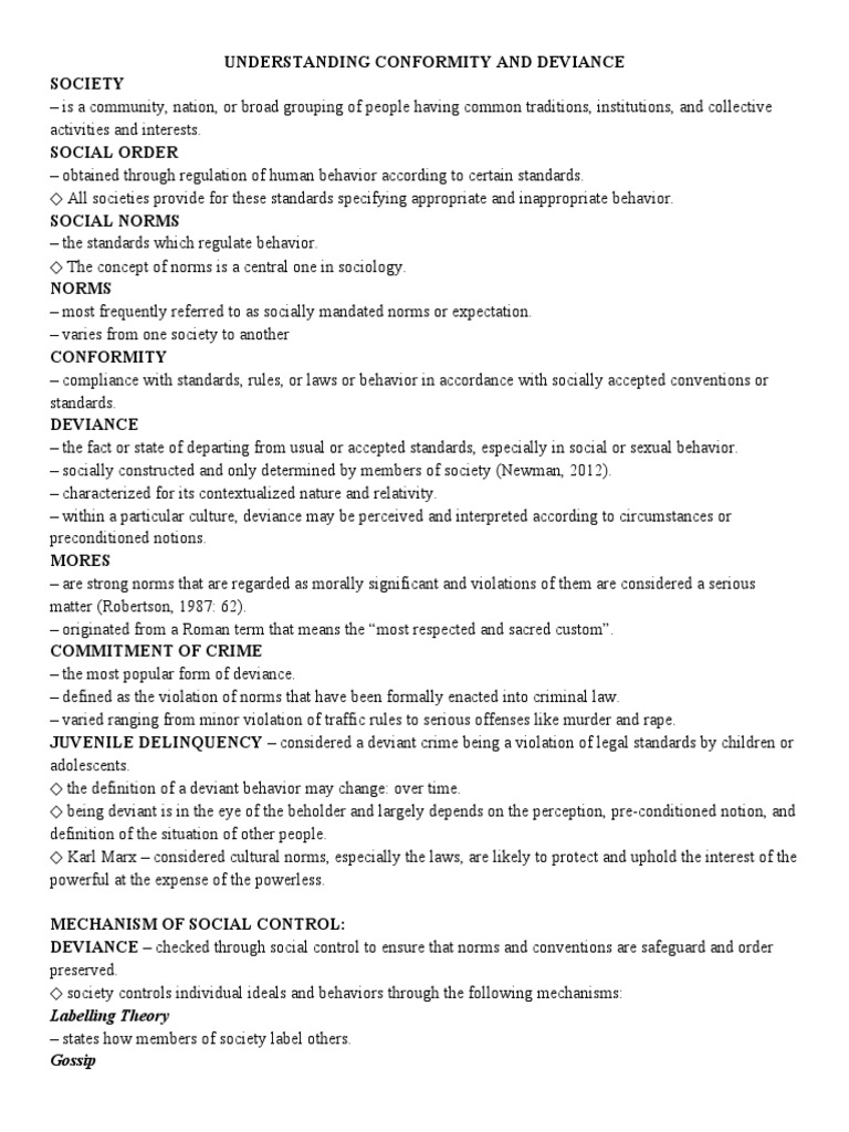Understanding the Relationship Between Social Order, Norms, Conformity ...