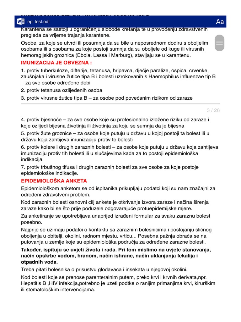 Epi Test - Odt | PDF