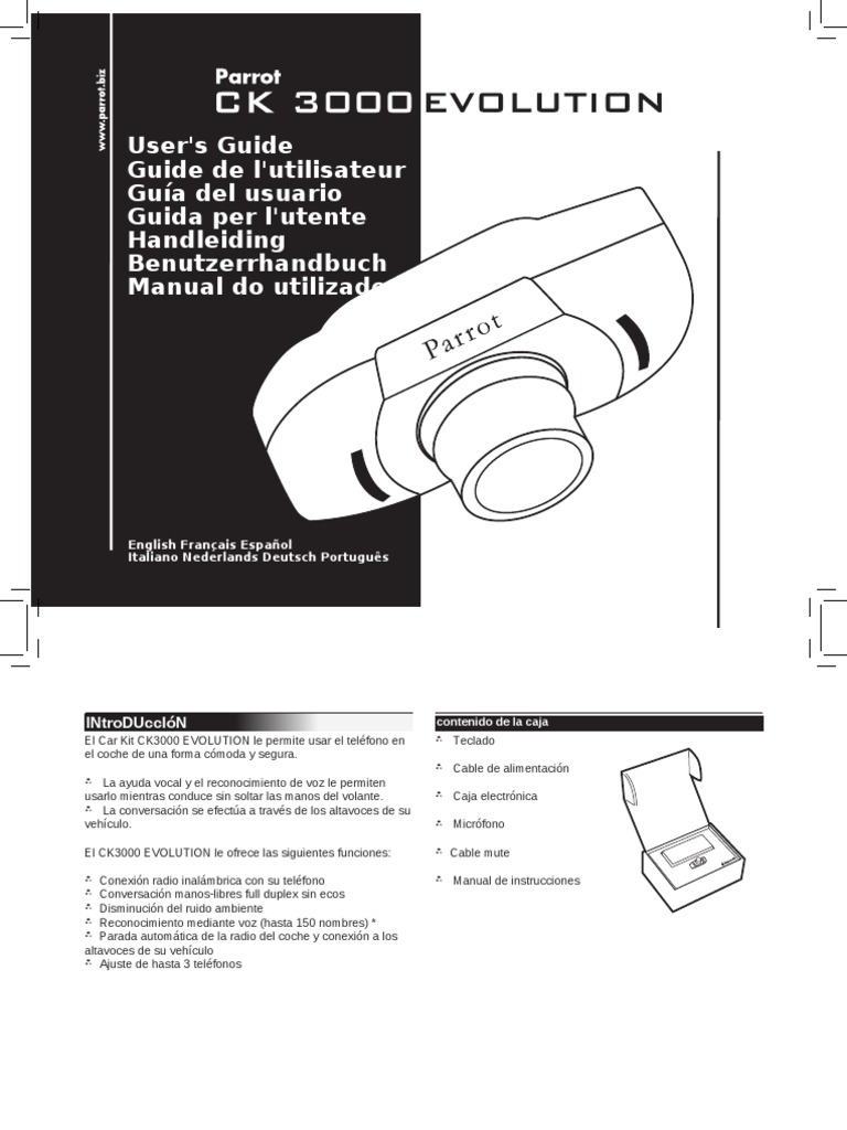 Parrot CK3000 Evolution Car Kit SP | PDF | Teléfono | Micrófono