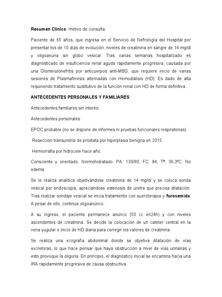 Resumen Clinico-1636591102364 | PDF | Medicina | Enfermedades y trastornos