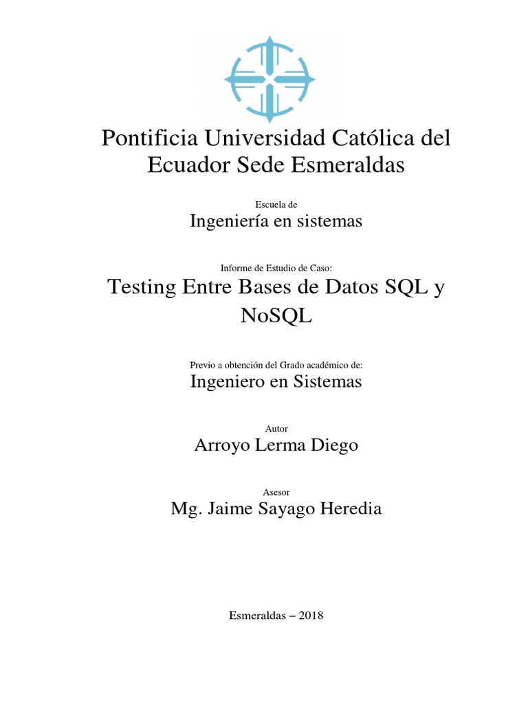 Comparación del rendimiento entre bases de datos SQL y NoSQL: Un ... Comparación del rendimiento entre bases de datos SQL y NoSQL: Un ...