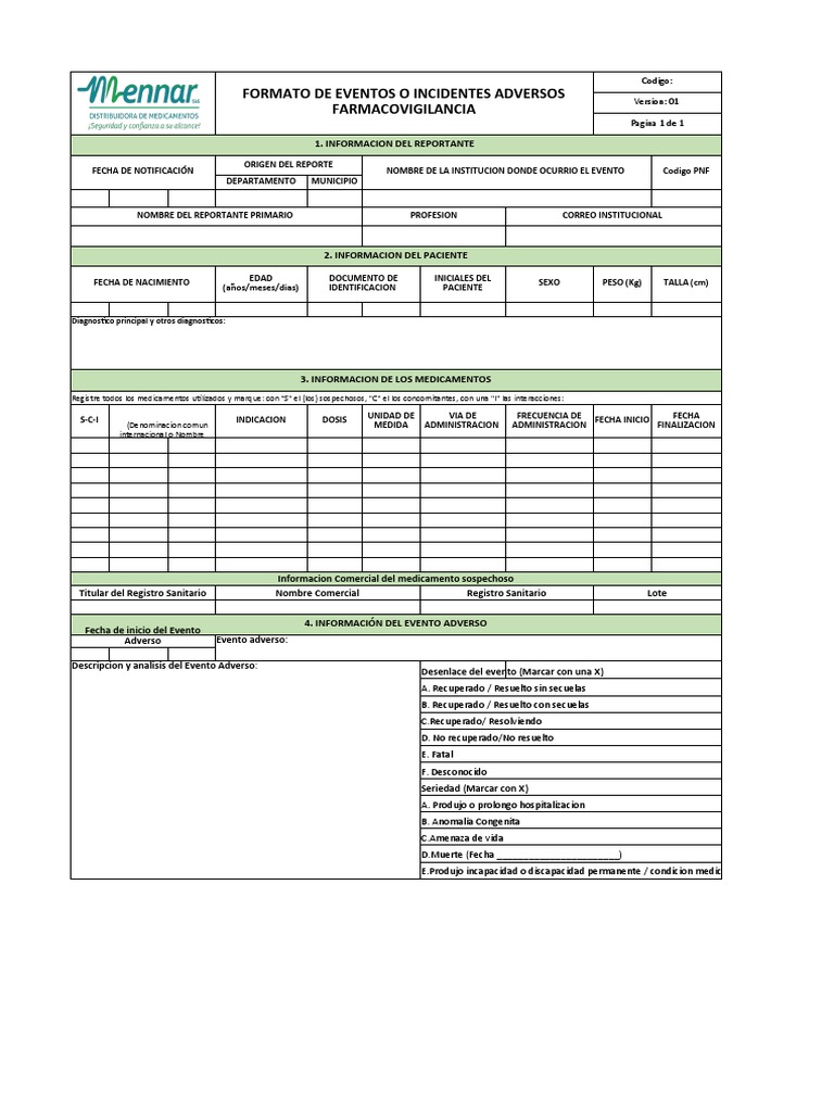 Reporte de Evento Adverso Médico | PDF | Medicina CLINICA | Especialidades Medicas