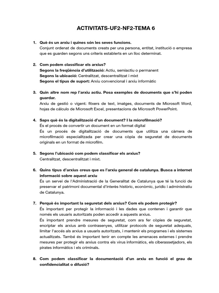 Activitats-Uf2-Nf2-Tema 6 | PDF