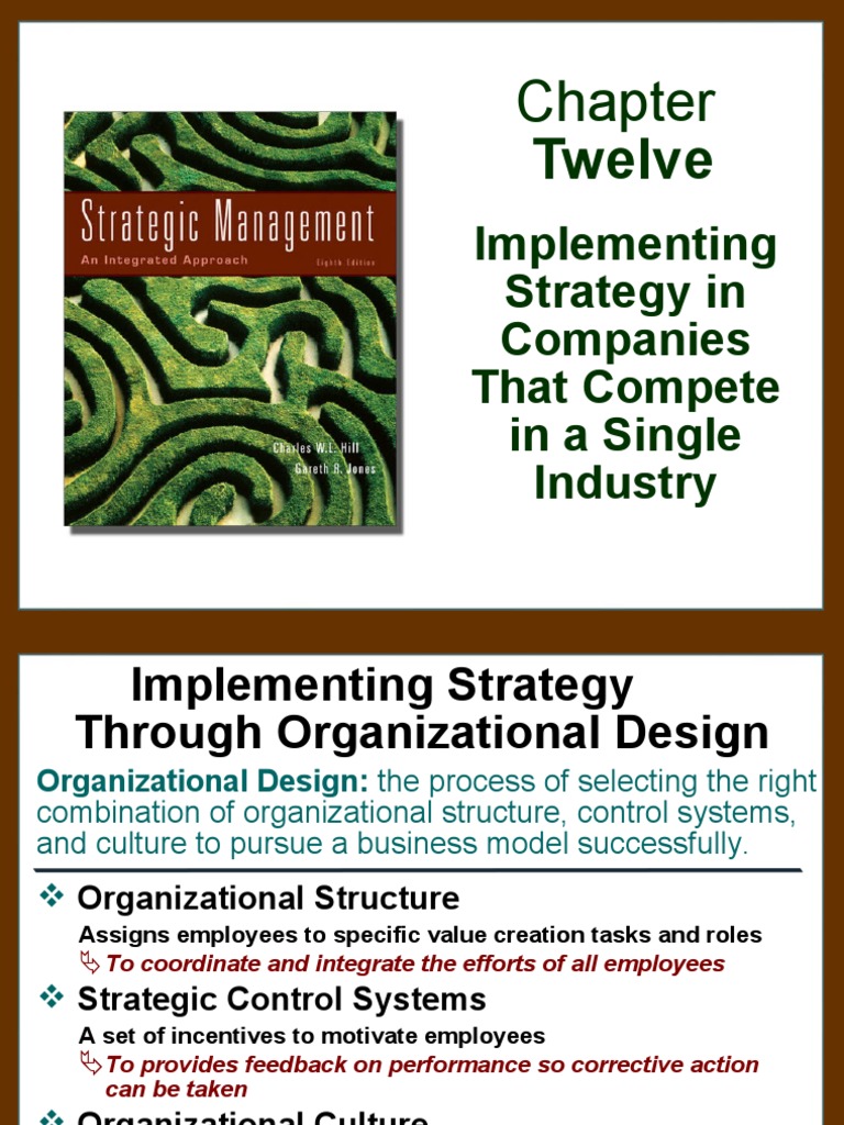 Implementing Strategy in Single Industry | PDF | Strategic Management ...