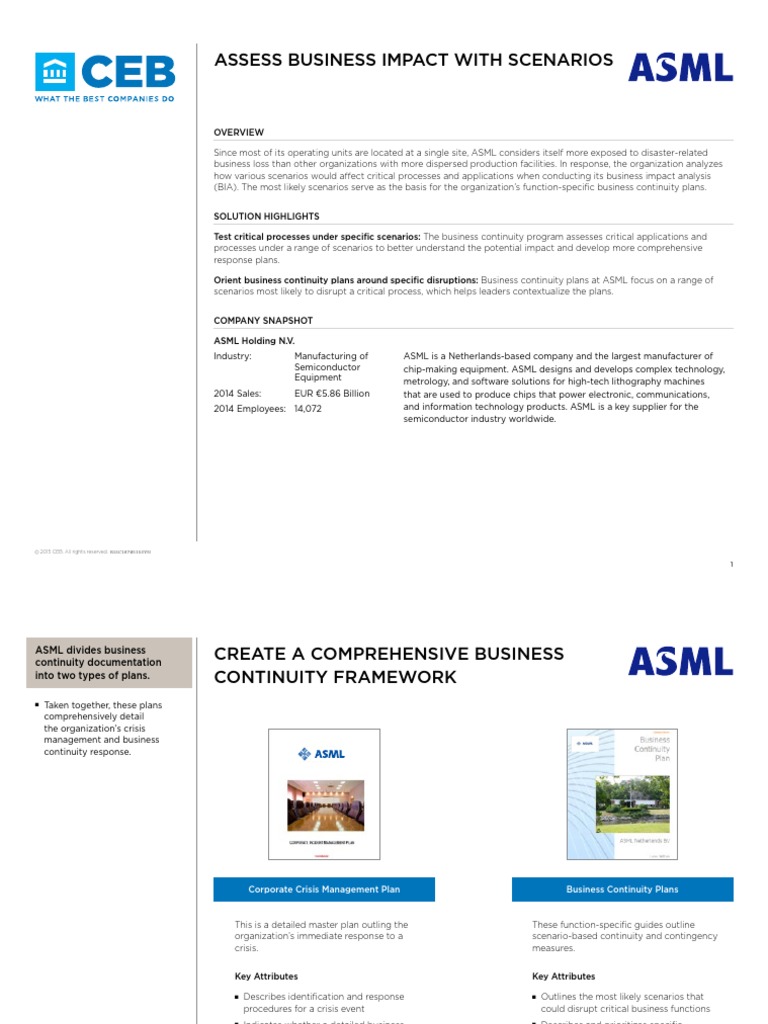 Assess Business Impact With Scenarios ASML | PDF | Business