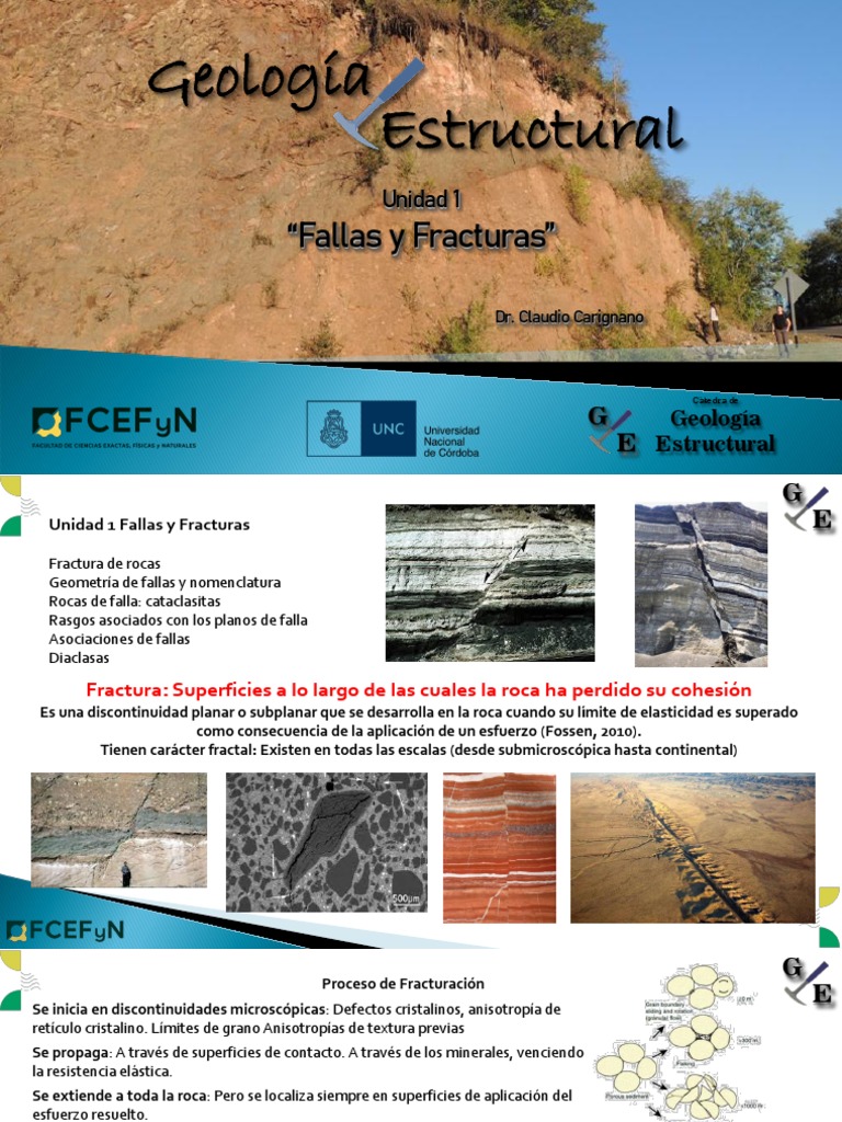 Unidad 1 Fallas y Fracturas | PDF | Falla (geología) | Fractura