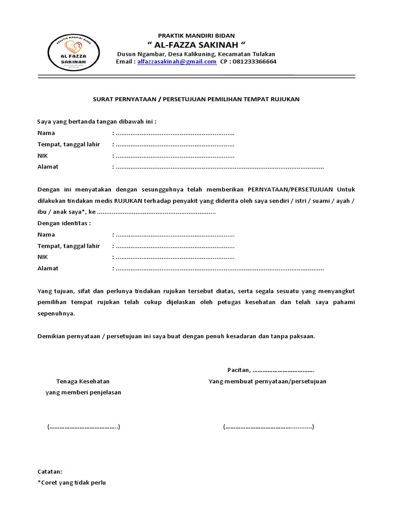 FORM Pemilihan Tempat Rujukan PMB | PDF | Griya & Taman