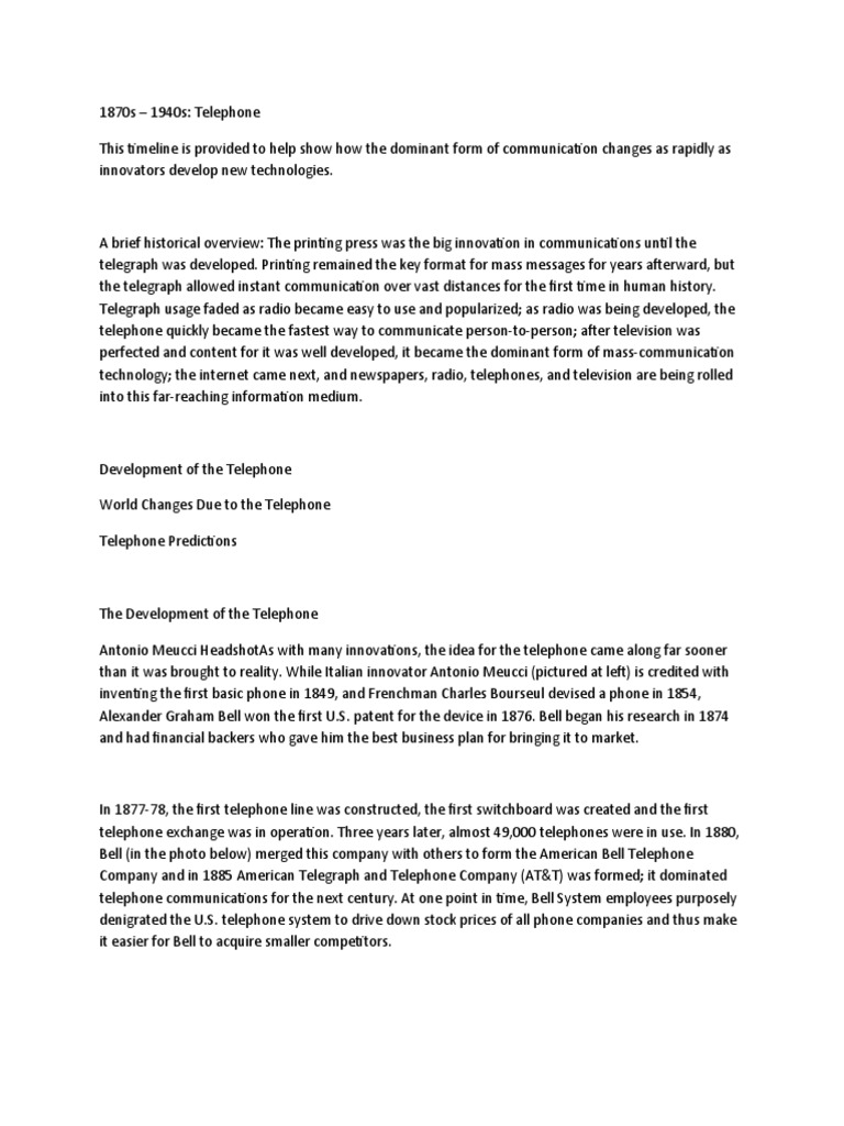 History of Telephone | PDF