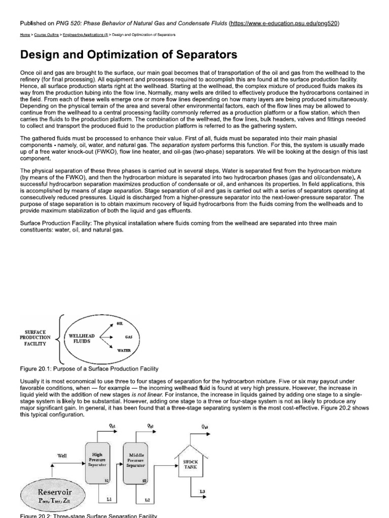 Design and Optimization of Separators | PDF