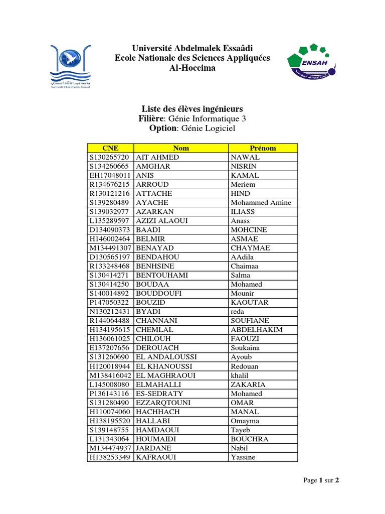 Université Abdelmalek Essaâdi Ecole Nationale Des Sciences Appliquées ...