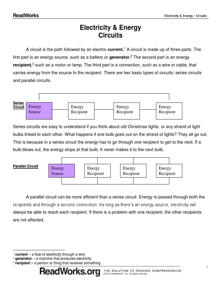 Electricity-Energy-Circuits 5b172e587f8b9a36018b45cf | PDF | Series And ...