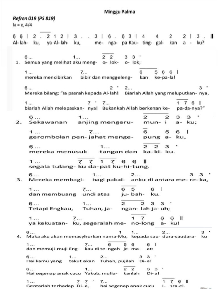 Mazmur Minggu Palma | PDF