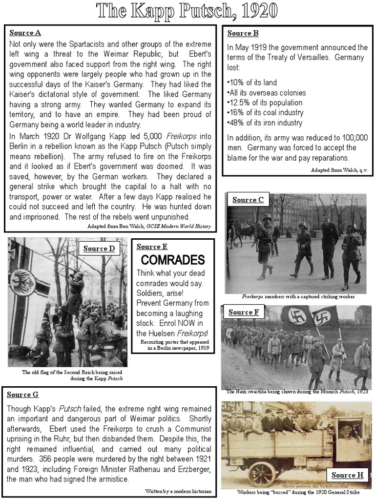 Kapp Putsch HWK Sources | PDF | Weimar Republic | International Relations