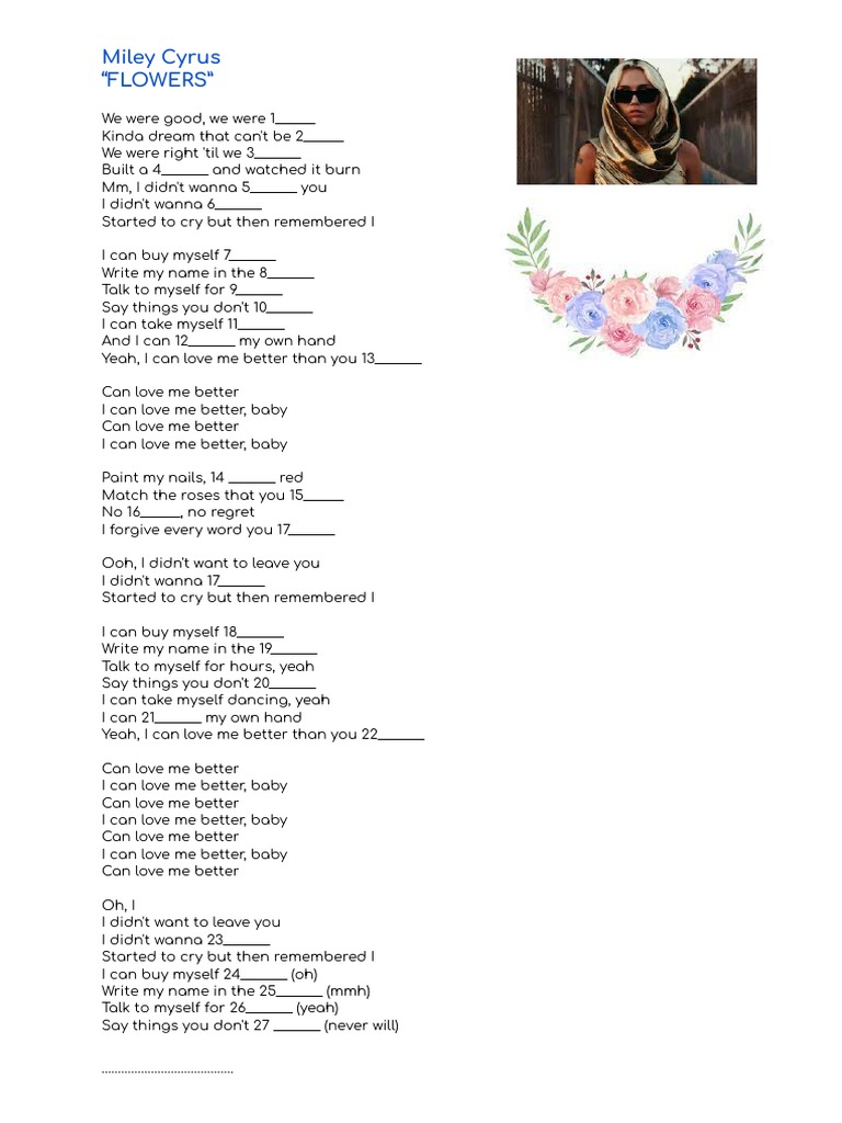 Miley Cyrus FLOWERS | PDF | Career & Growth | Self-Improvement