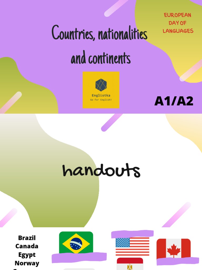 Countries, Nationalities and Continents | PDF