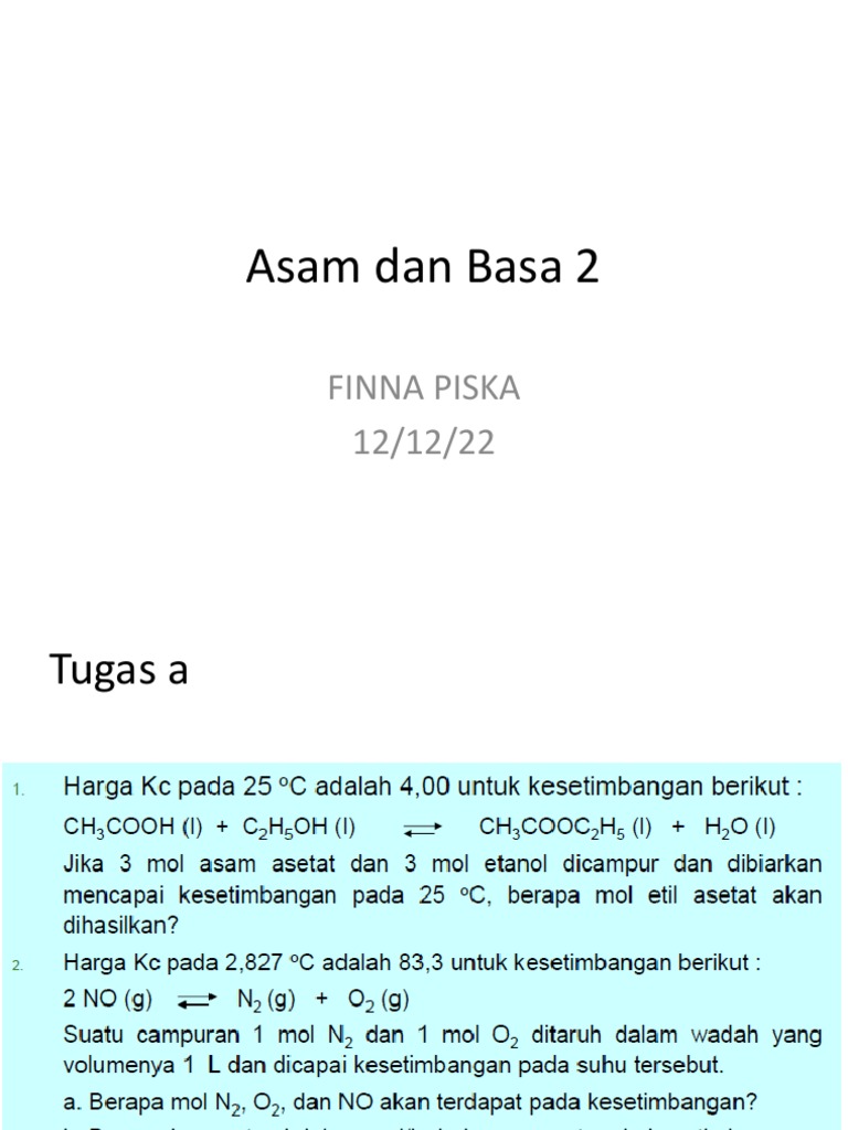 H2C2H3O2 dan Ionisasi Air | PDF
