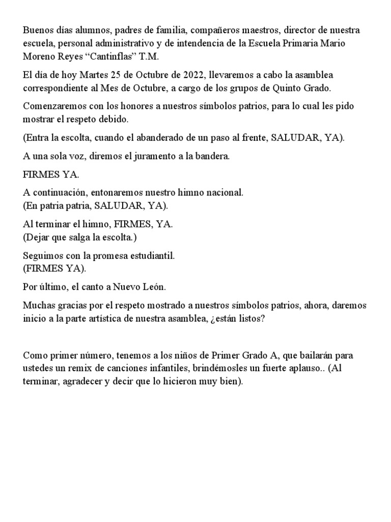 Programa para Asamblea | PDF