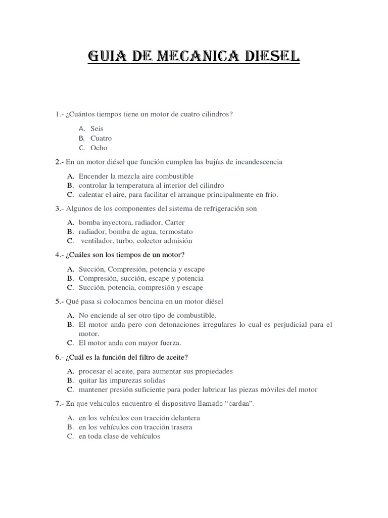 Guia de Mecanica Diesel | PDF | Pistón | Motor diesel