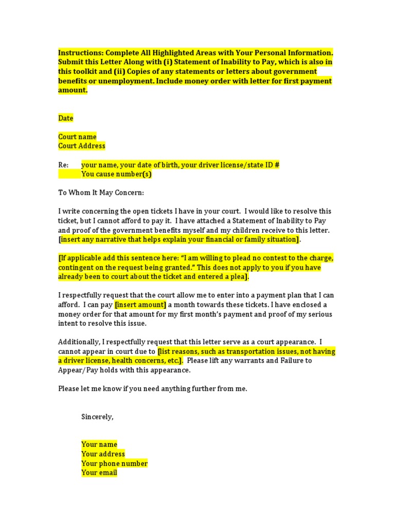 2 Template Payment Plan Request | PDF