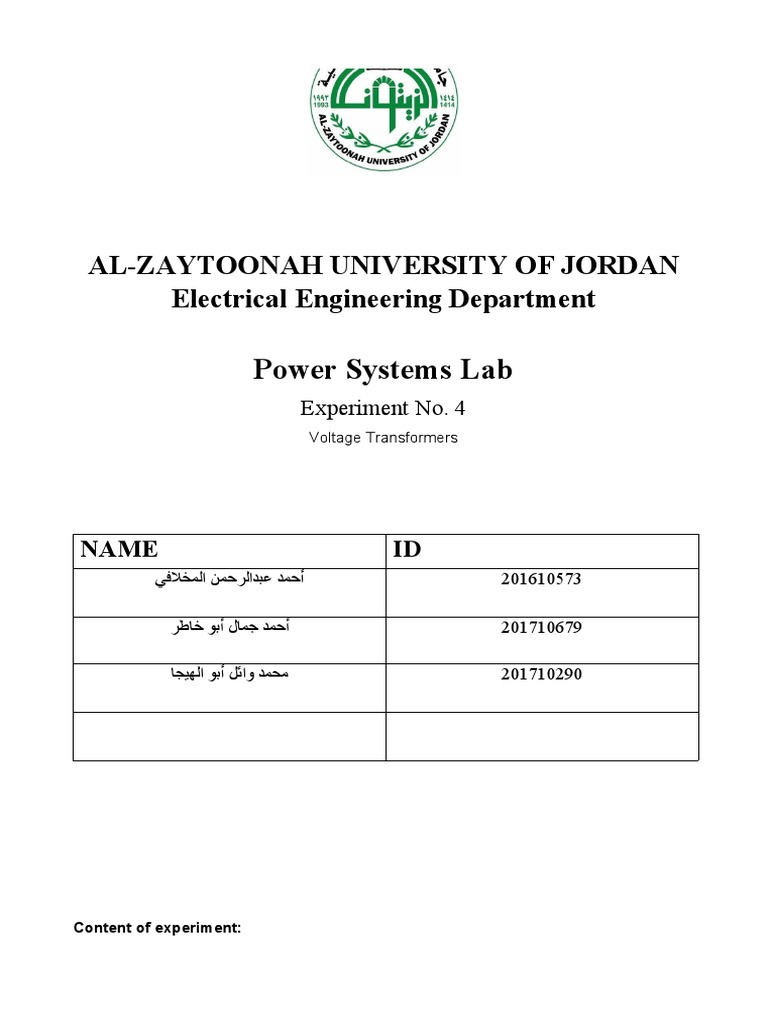 VOLTAGE TRANSFORMERS LAB EXPERIMENT | PDF | Transformer | Voltage