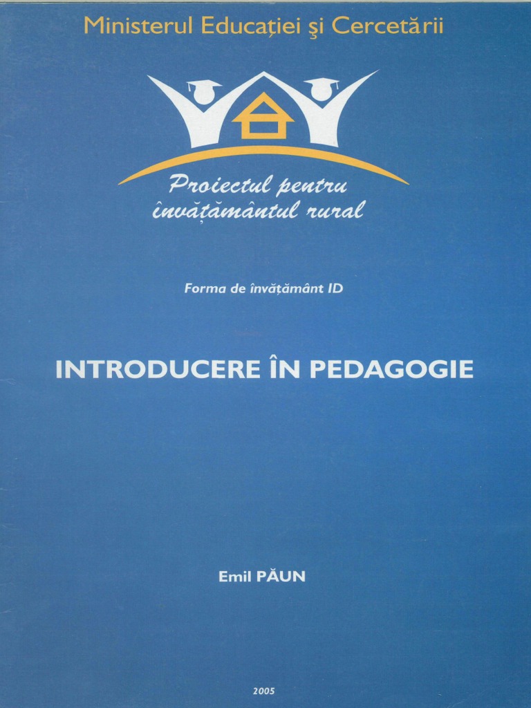Paun - Emil - Introducere in Pedagogie, V .Educabilitatea | PDF