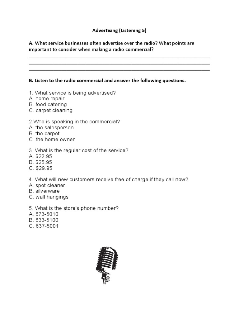Radio Advertising Listening Guide | PDF