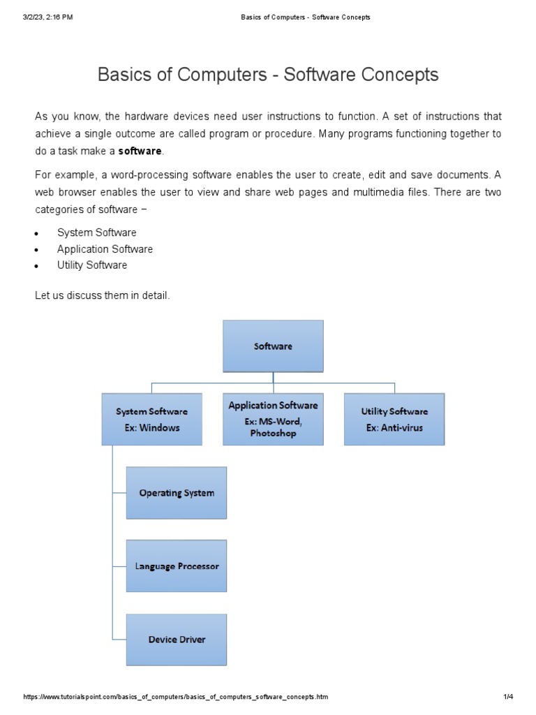 Basics of Computers - Software Concepts PDF | PDF | Programming | Computer Program