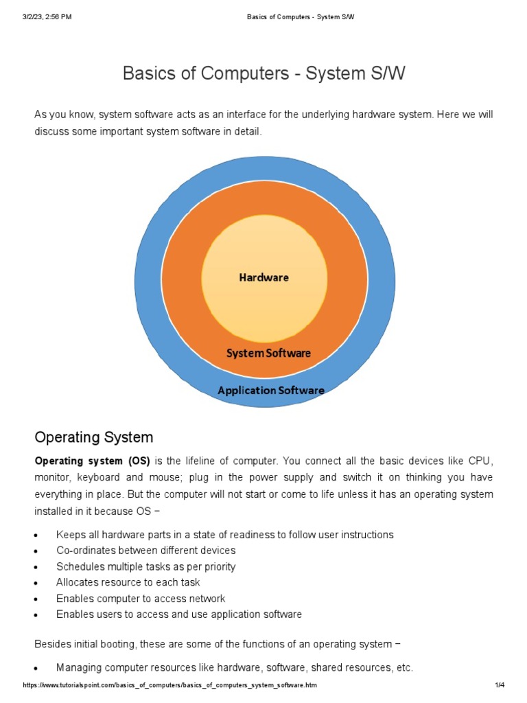 Basics of Computers - System S - W PDF | PDF | Operating System ...