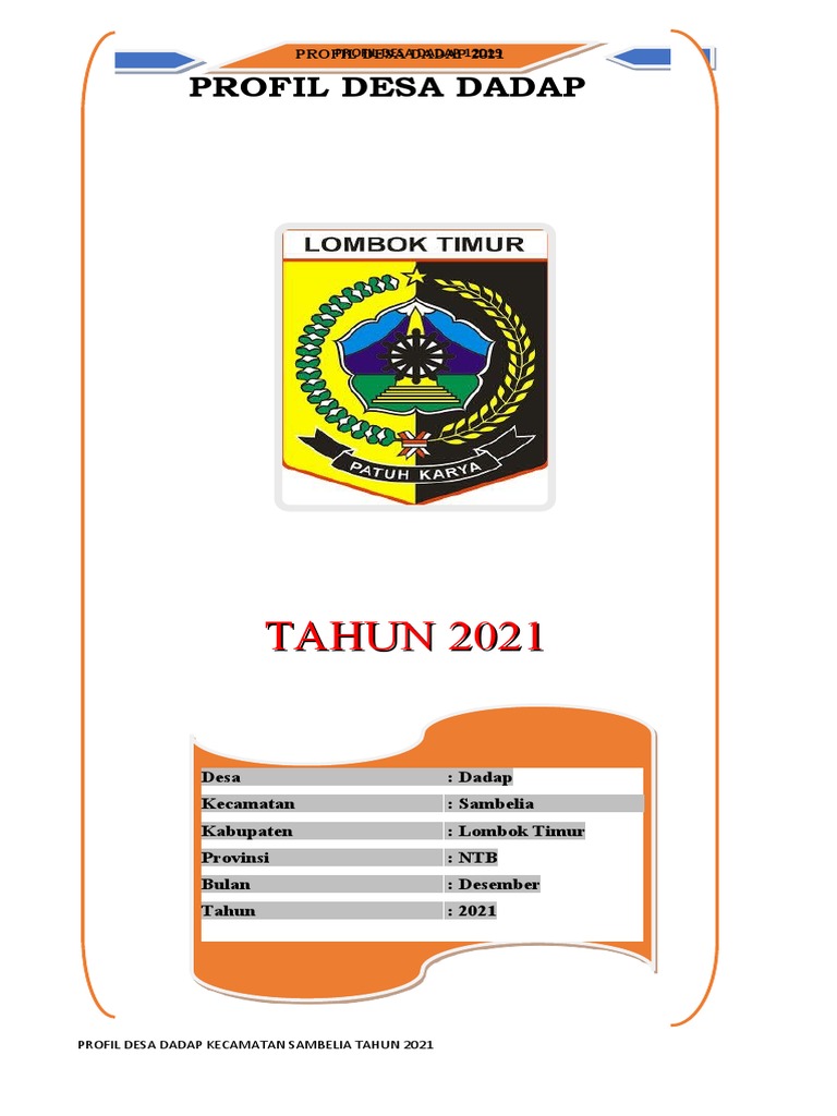 Profil Desa Dadap 2021 | PDF