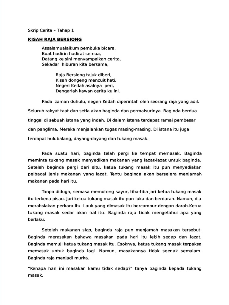 Kisah Raja Bersiong | PDF