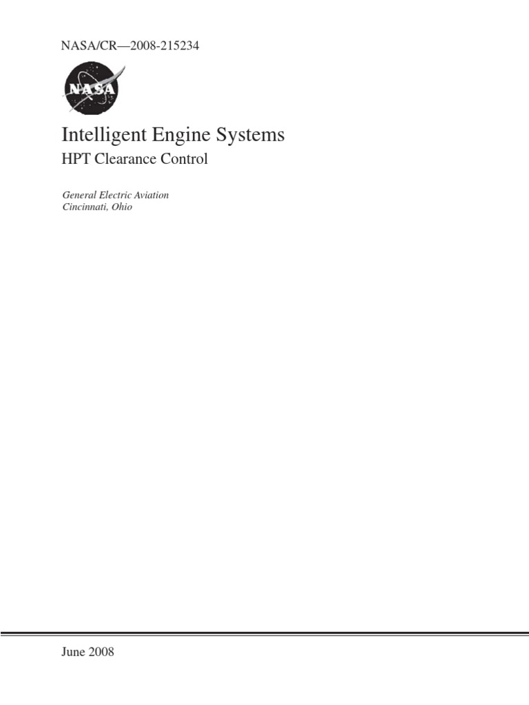 Intelligent Engine Systems: HPT Clearance Control | PDF | Heat Transfer ...