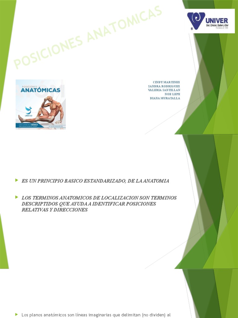 POSICIONES ANATOMICAS (1).pptx | PDF | Términos anatómicos de ubicación ...