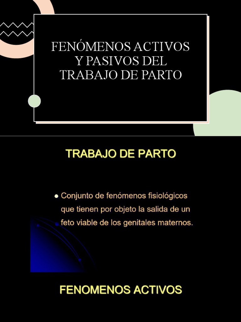 Fenómenos Activos y Pasivos Del Trabajo de Parto | PDF