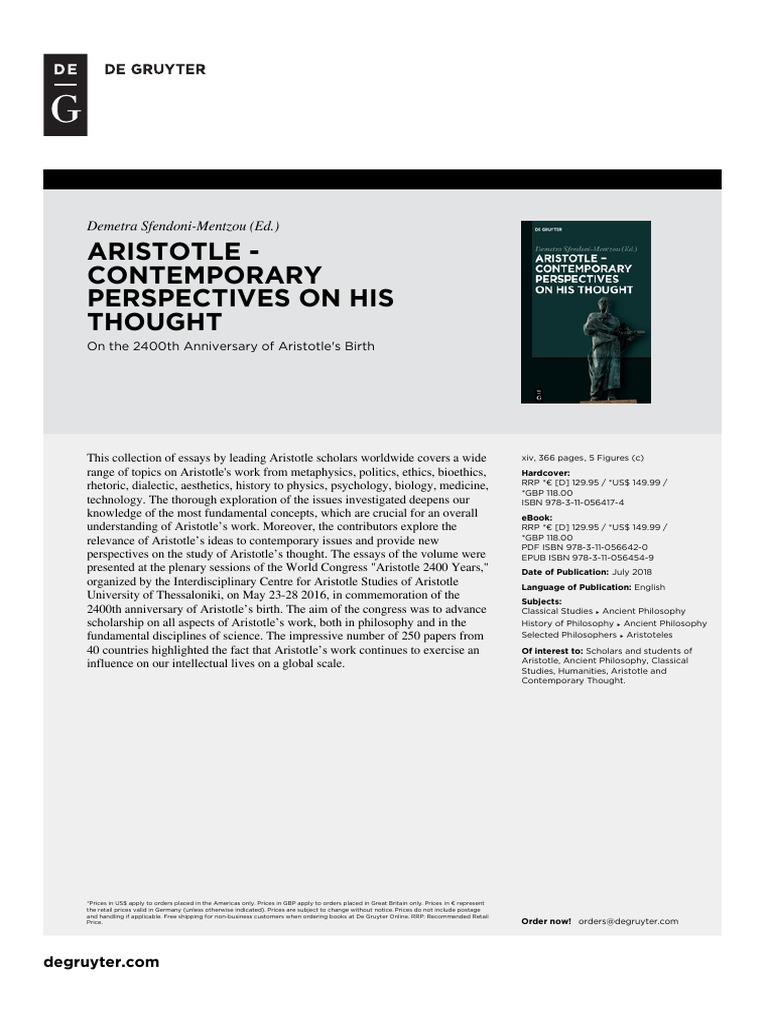 Aristotle S Generation of Animals On The | PDF | Aristotle | Male