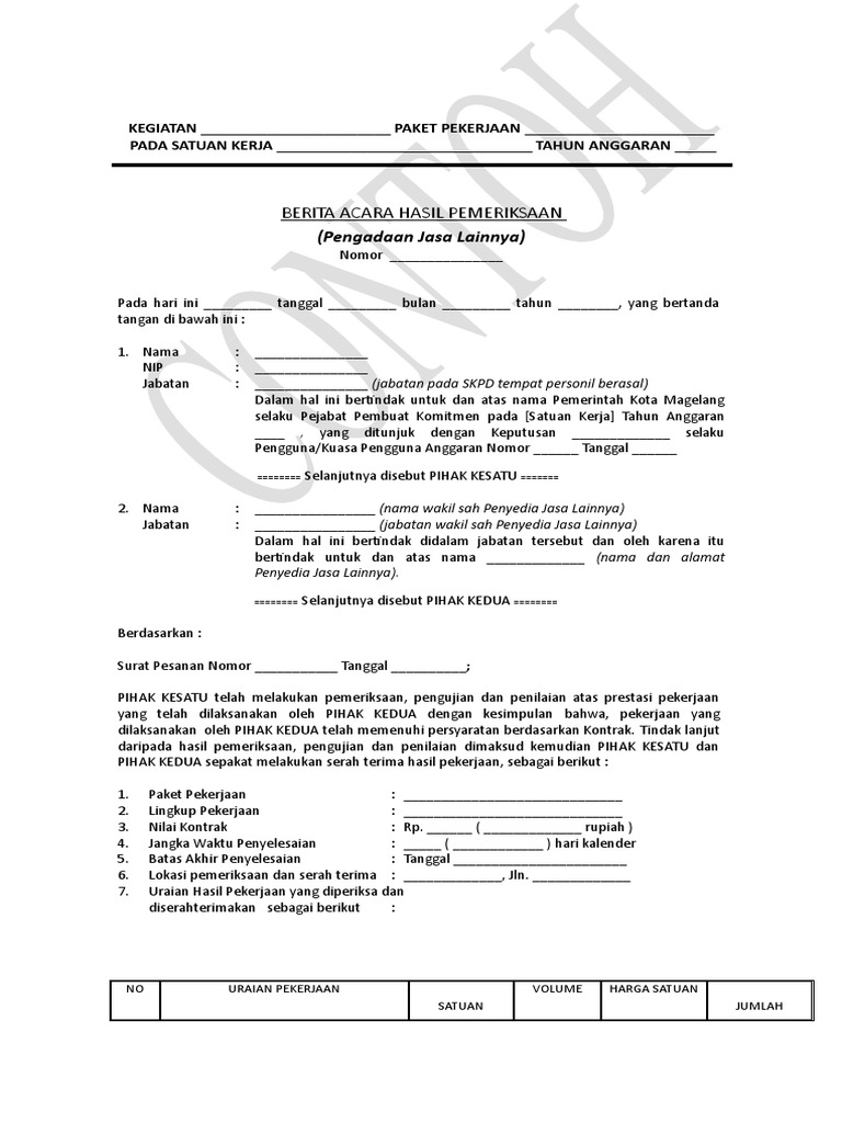 Berita Acara Hasil Pemeriksaan | PDF