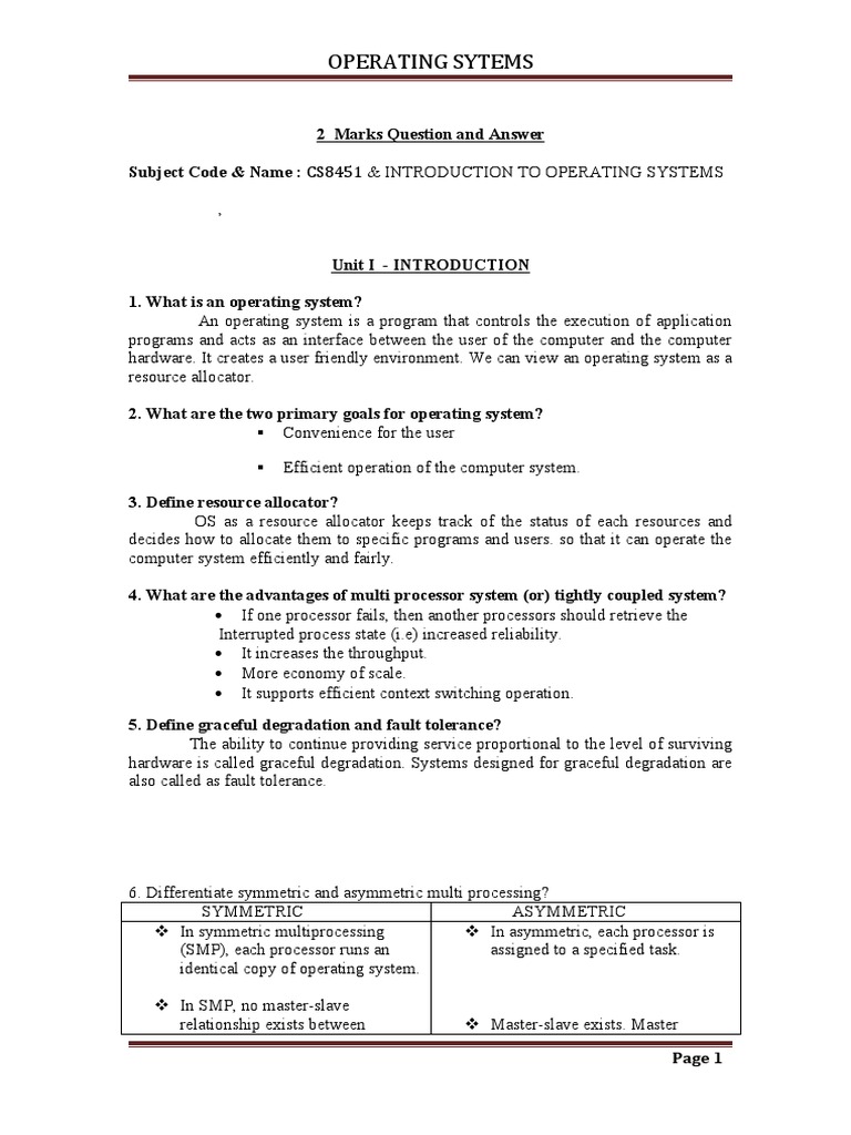IOS Question Bank | PDF | Scheduling (Computing) | Thread (Computing)