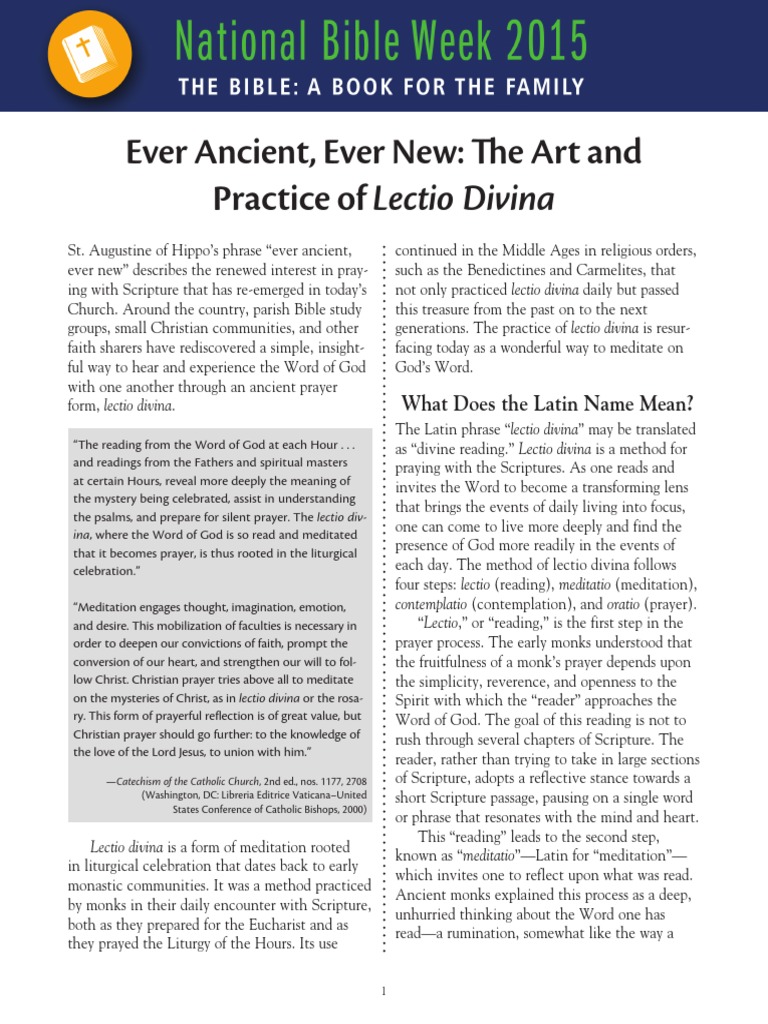 Lectio Divina | PDF | Christian Meditation | Lectio Divina