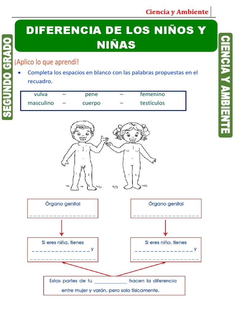 Diferencia de Los Niños y Niñas para Segundo Grado de Primaria | PDF