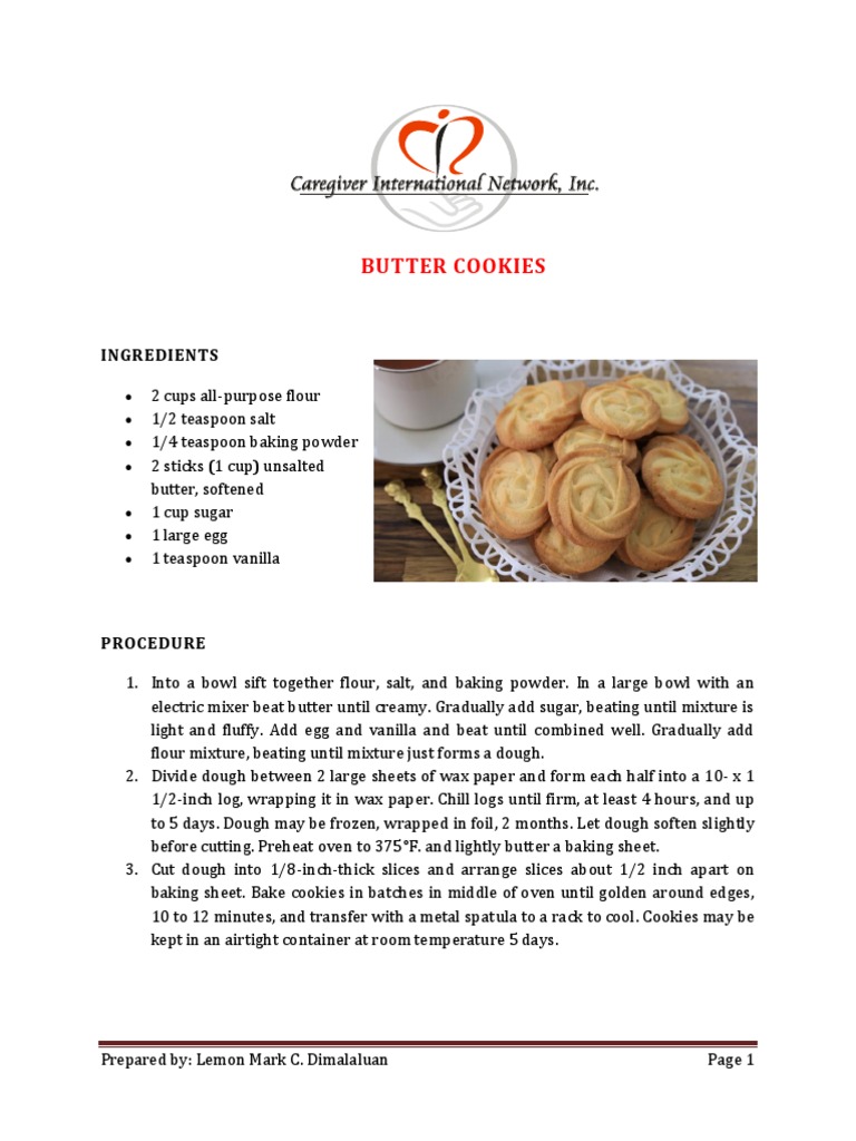 Butter Cookies | PDF