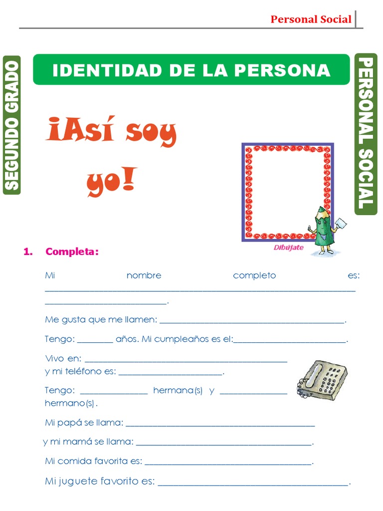 Actividades sobre mi identidad personal | PDF | Estilo de vida